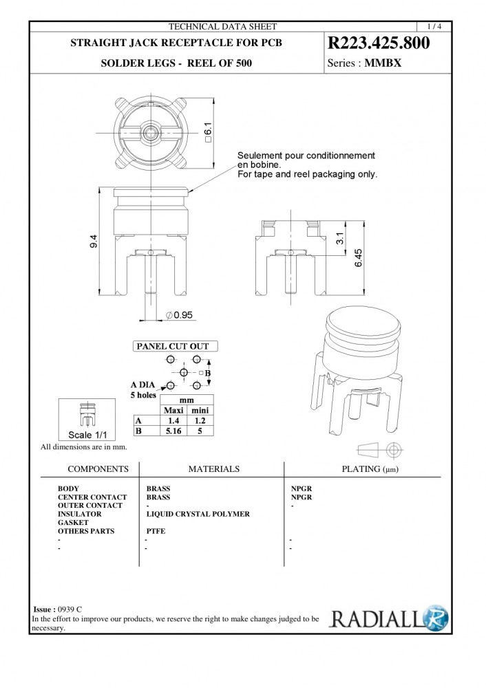 R223.425.800 technical drawing page 1