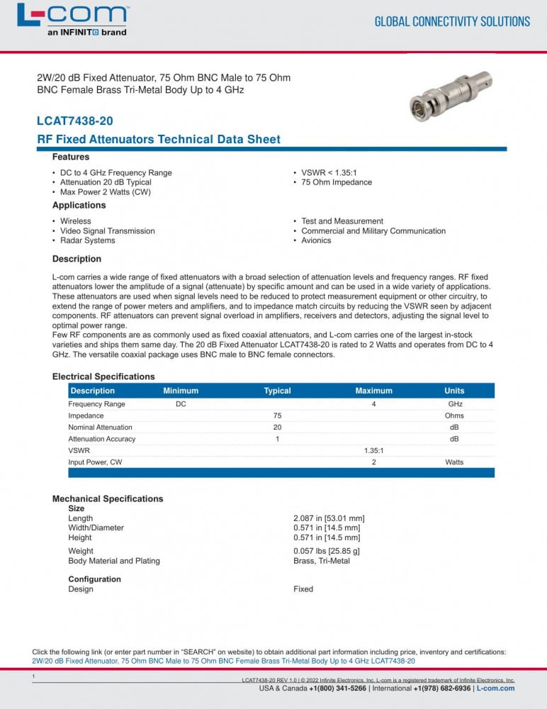 LCAT7438-20 datasheet page 1