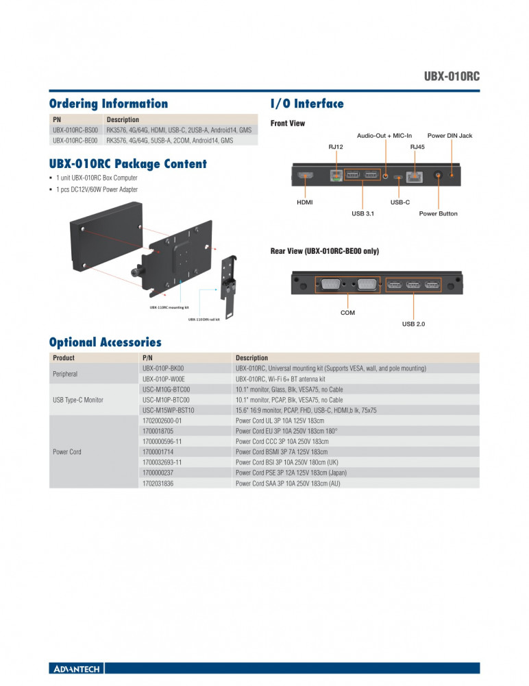 UBX-010RC technical document page 3