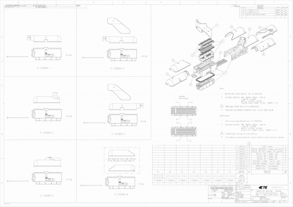 TE Connectivity drawing page 1 for project EGAUT00243