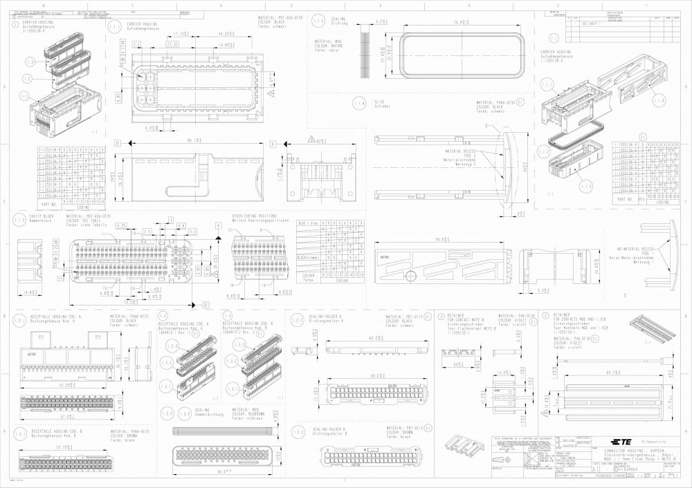 TE Connectivity drawing page 2 for project EGAUT00243