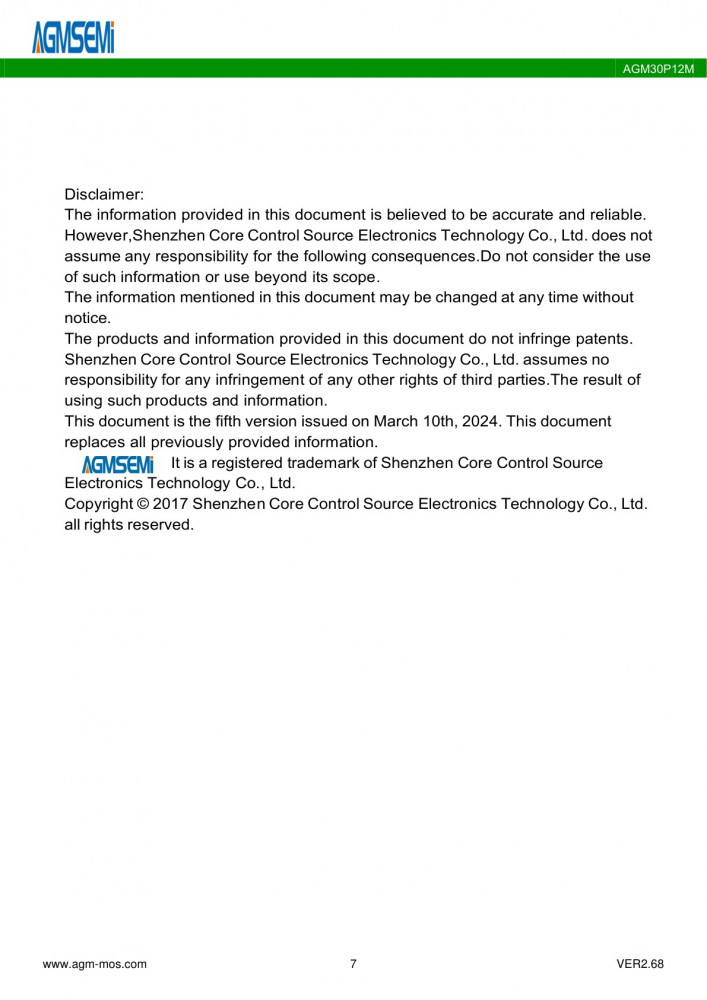 AGM30P12M datasheet page 7