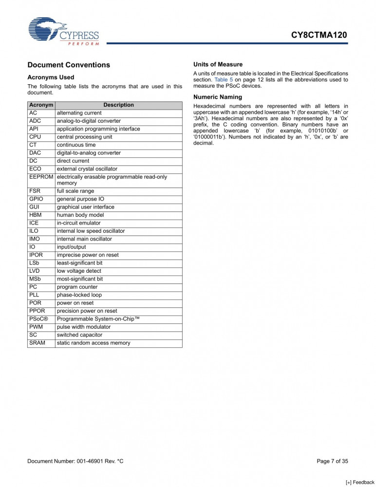 CY8CTMA120 datasheet page 7