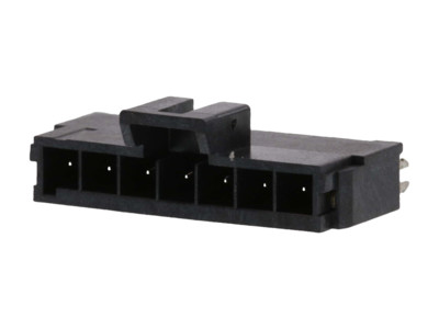 Ultra-Fit Vertical Header, 3.50mm Pitch, Single Row, 6 Circuits, with Solder Clips, 0.76µm Gold (Au) Plating, Glow-Wire Capable, Black