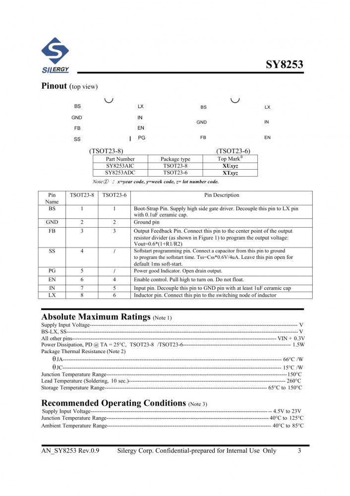 SY8253ADC datasheet page 3