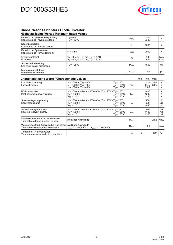 DD1000S33HE3 datasheet page 2