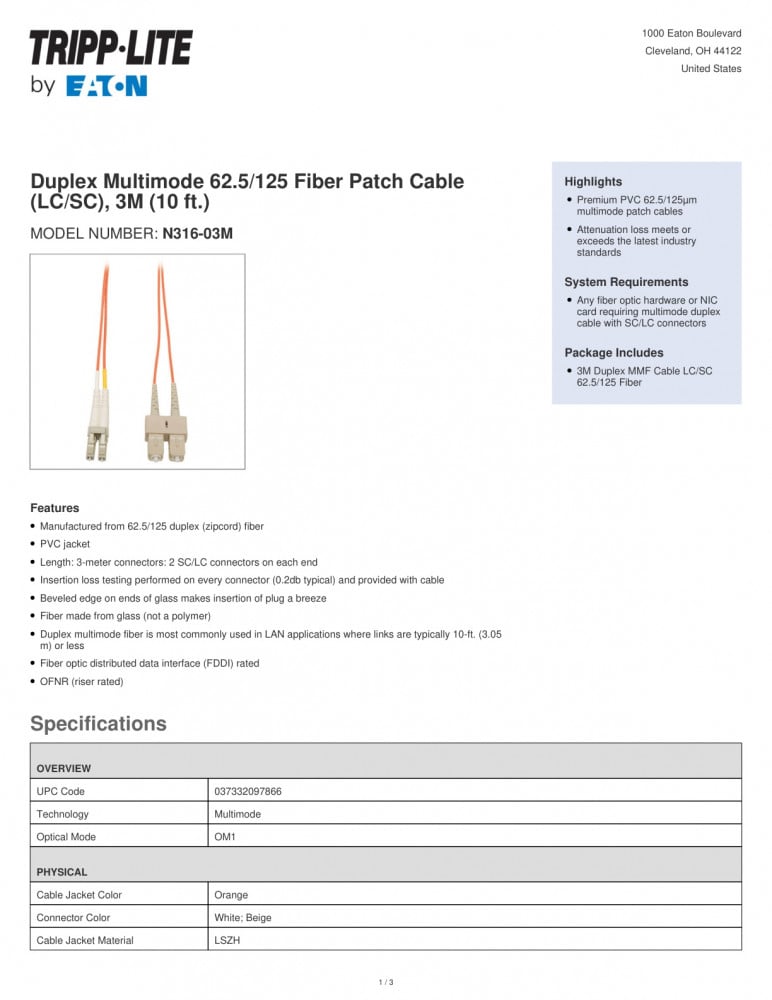 N316-03M technical document page 1