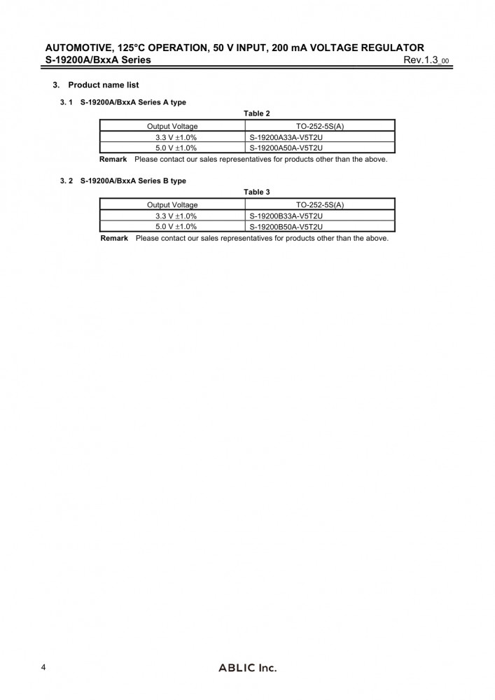 S-19200A/BxxA datasheet page 4