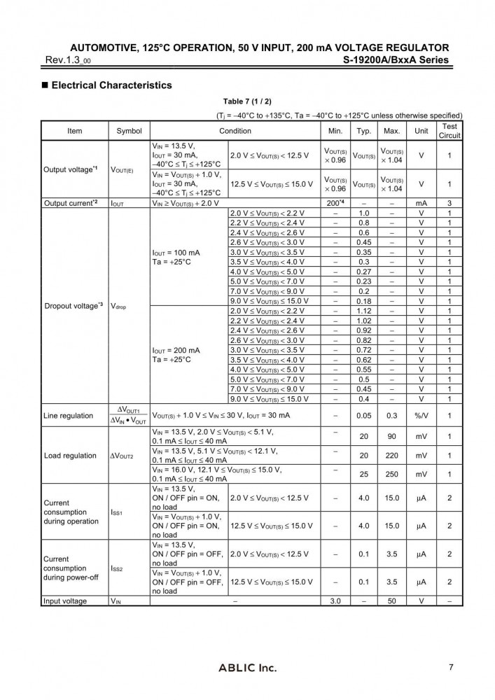 S-19200A/BxxA datasheet page 7