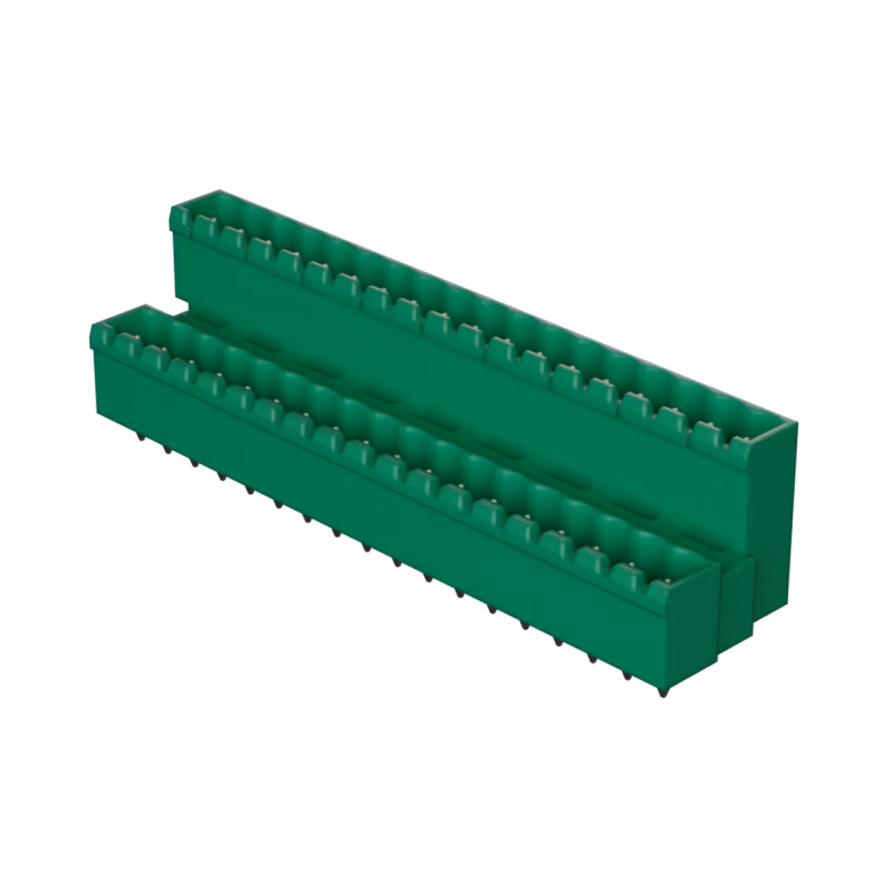 5.00mm Pitch Eurostyle Vertical Dual Level PCB Header, Closed Ends, Green Housing, 36 Circuits for sale