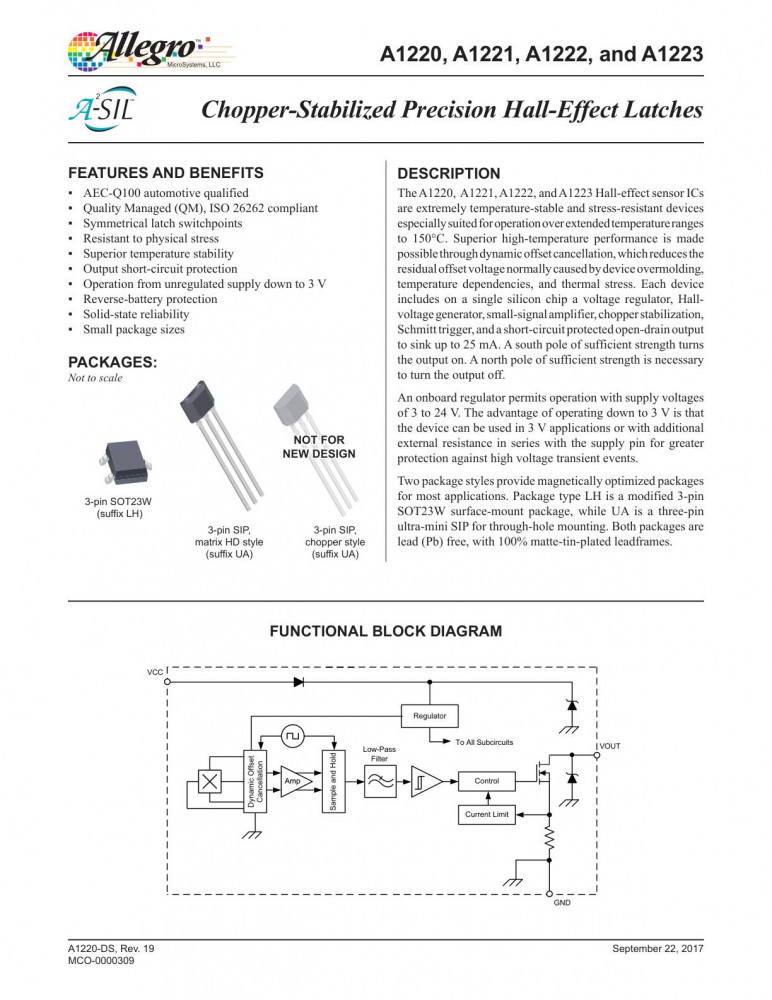A1221EUA-T datasheet page 1