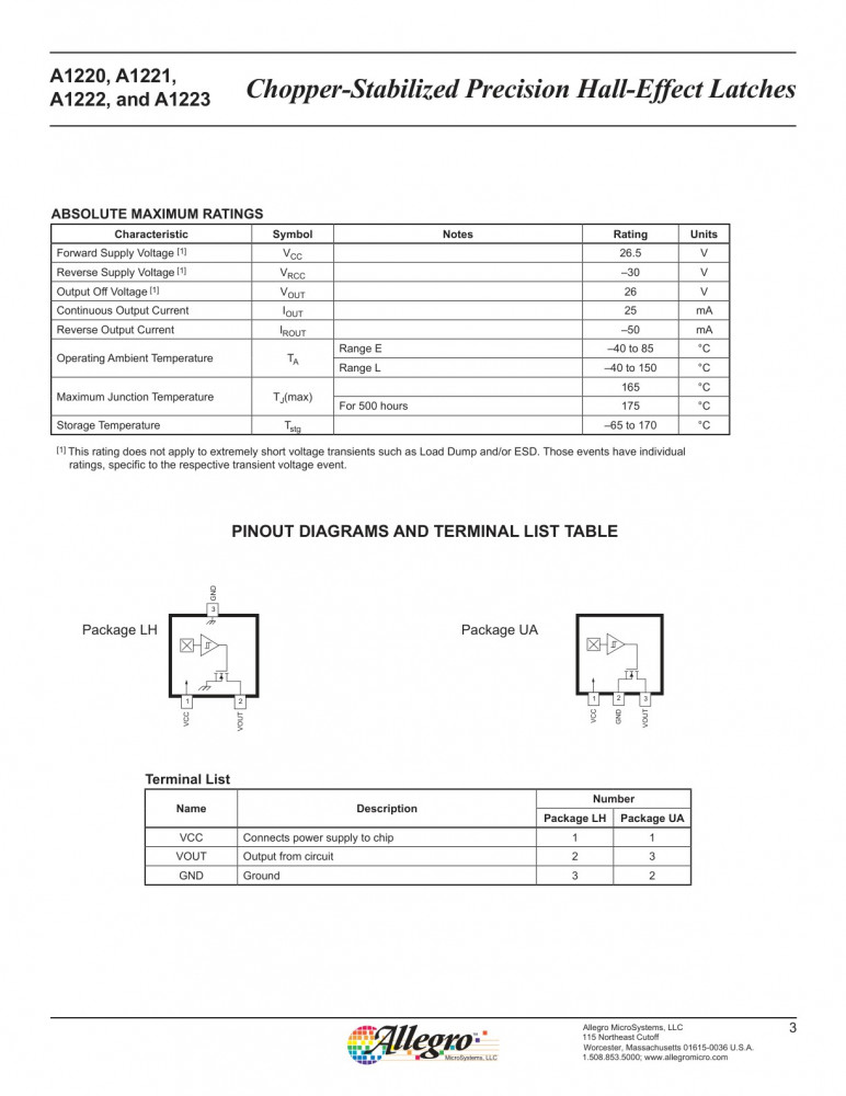 A1221EUA-T datasheet page 3