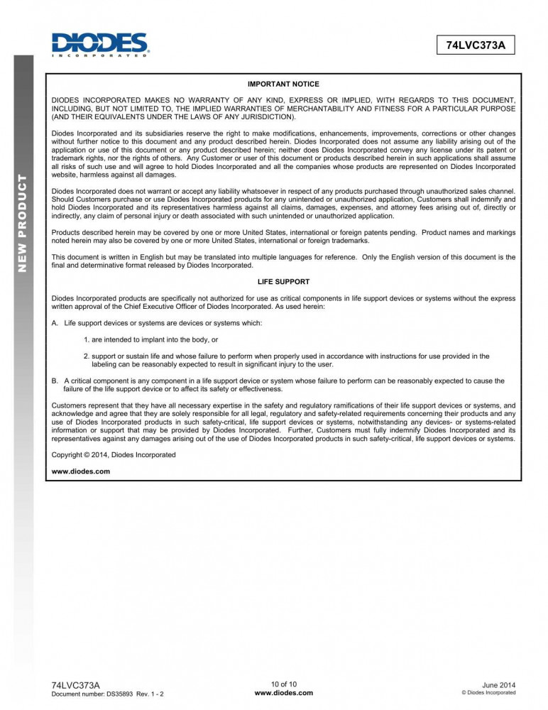 74LVC373AT20-13 datasheet page 10