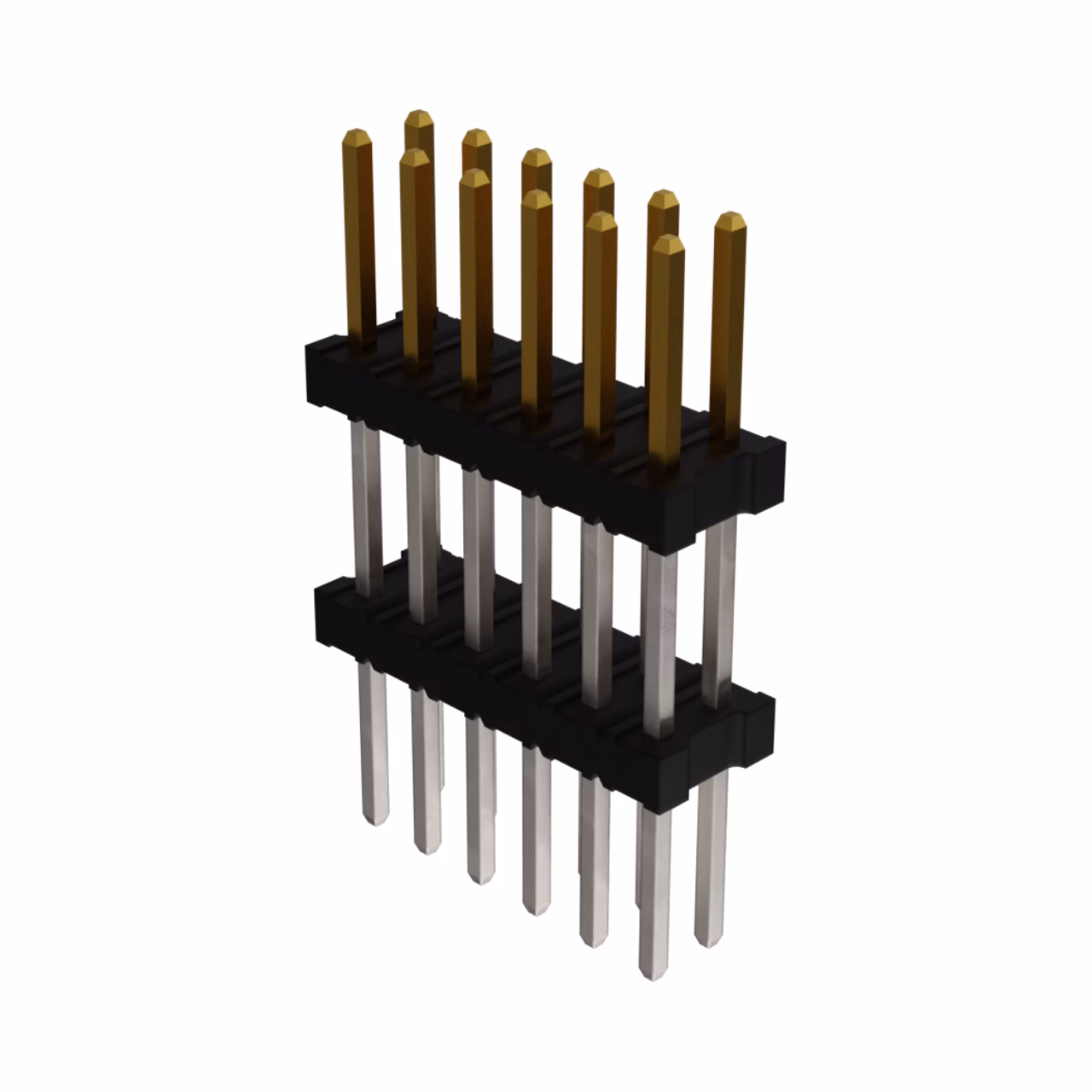 Milli-Grid Header, Dual Row, Dual Body, Through Hole, Vertical, 12 Circuits, 0.38µm Gold (Au) Selective Plating, 8.18mm Stacking Height, Pocket Tray, Lead-Free for sale