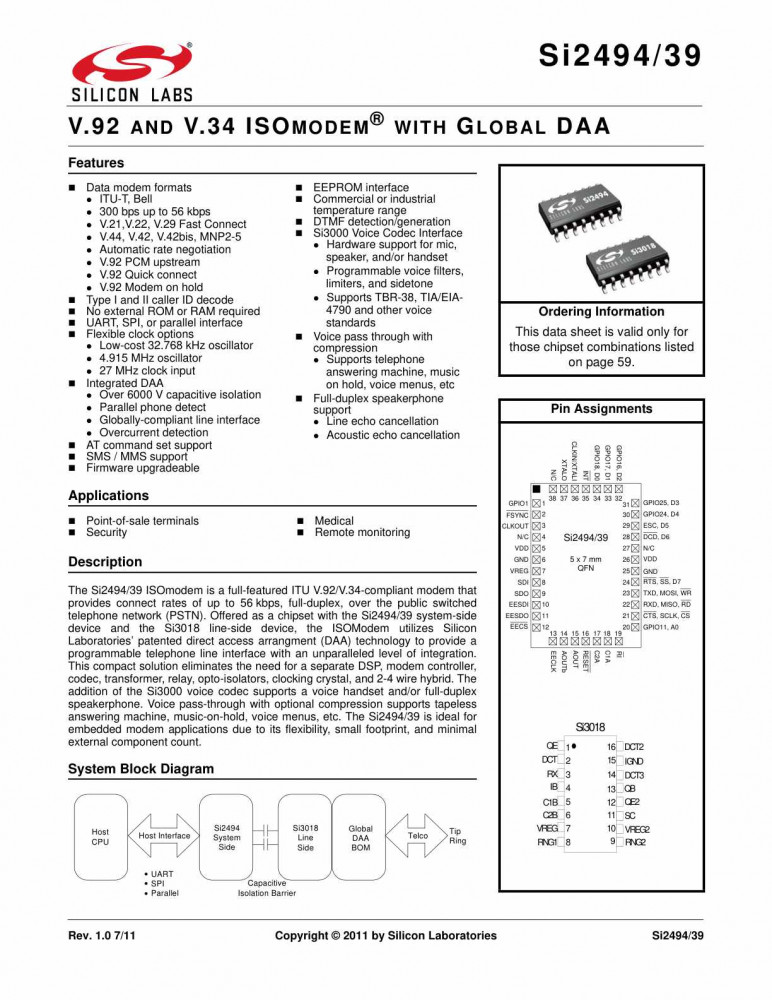 SI2494-A-FMR datasheet page 1