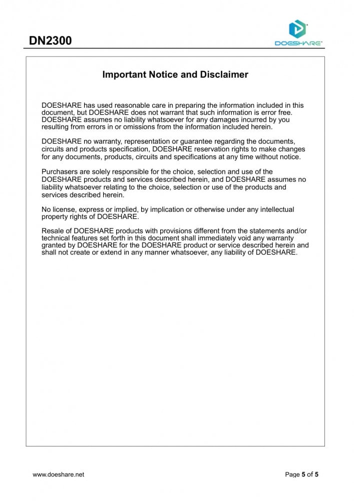 DN2300 datasheet page 5