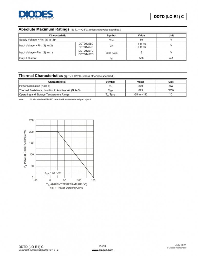 DDTD142TC-7 datasheet page 2