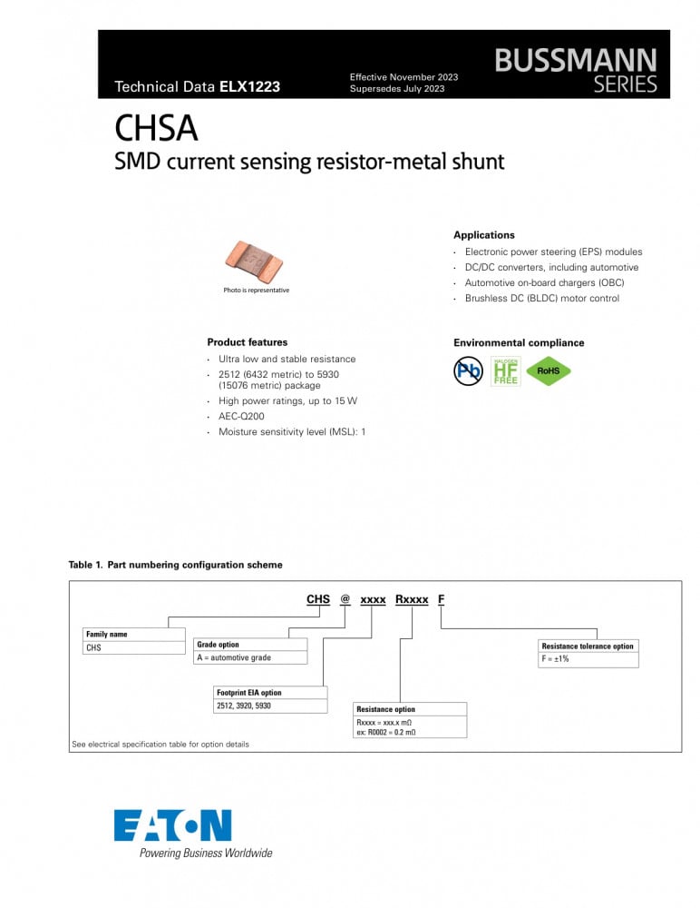 EATON CHSA technical document page 1