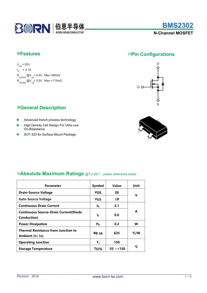 BMS2302 datasheet page 1