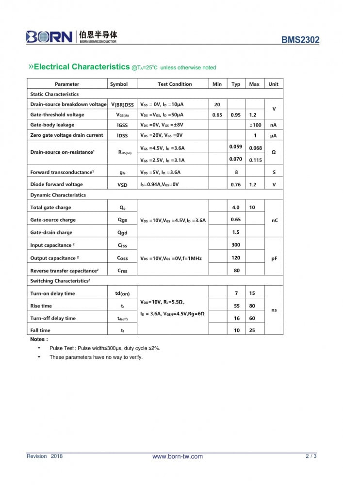BMS2302 datasheet page 2