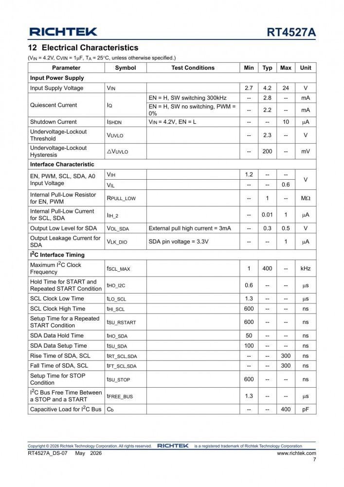 RT4527A technical document page 7