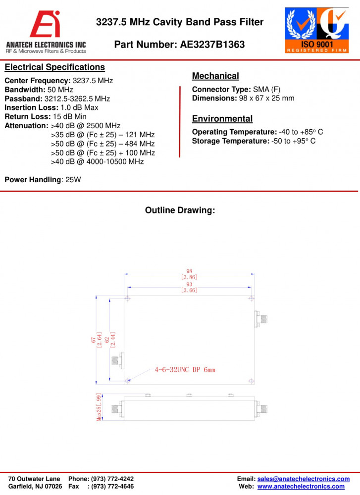 AE3237B1363 product documentation and outline drawing