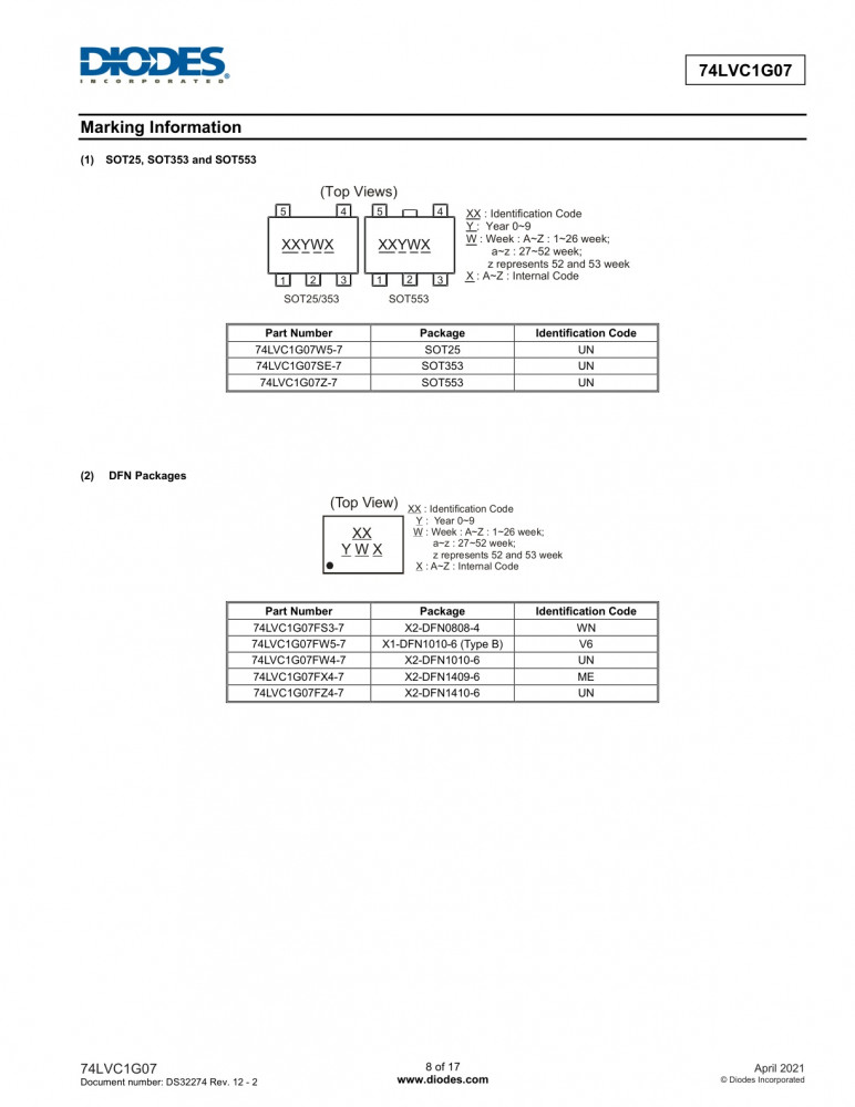 74LVC1G07Z-7 datasheet page 8
