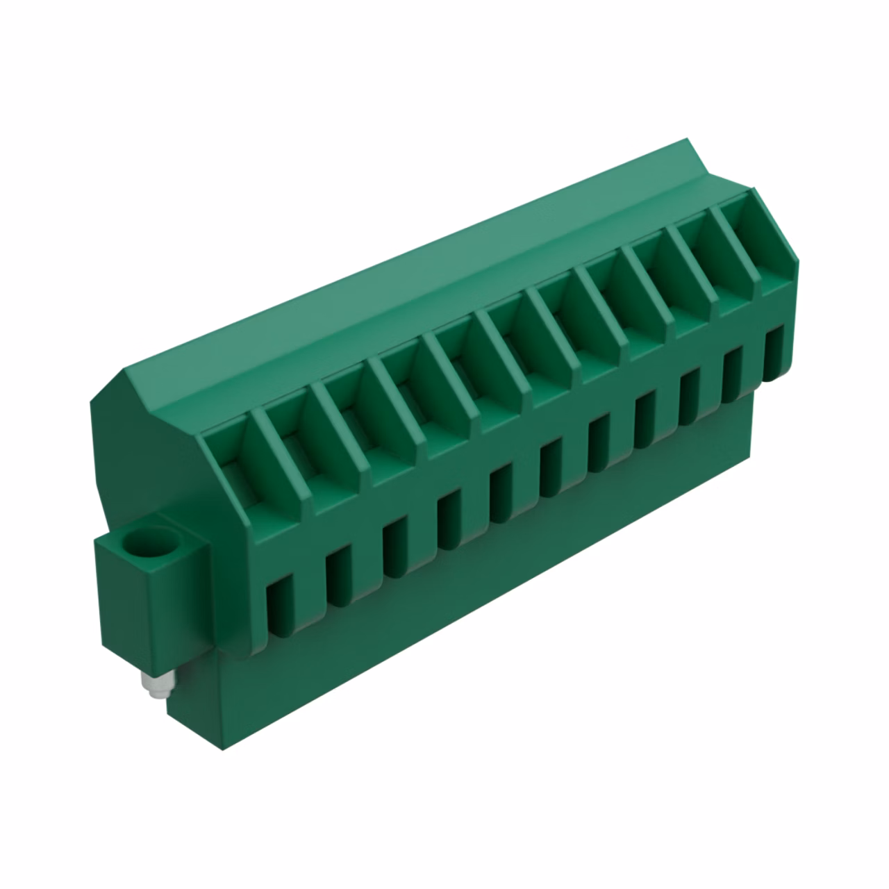5.08mm Pitch Eurostyle 45° Wire Entry Plug, with Mounting Ends, 11 Circuits, Green for sale