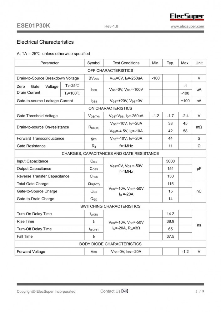 ESE01P30K datasheet page 3