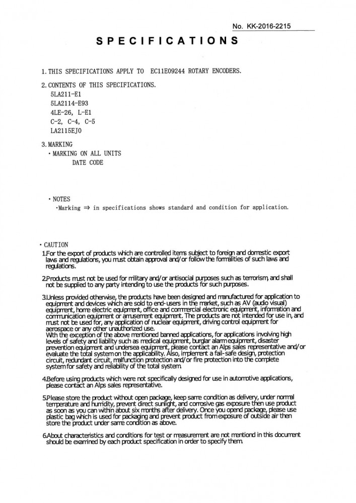 EC11E09244CJ technical document page 2