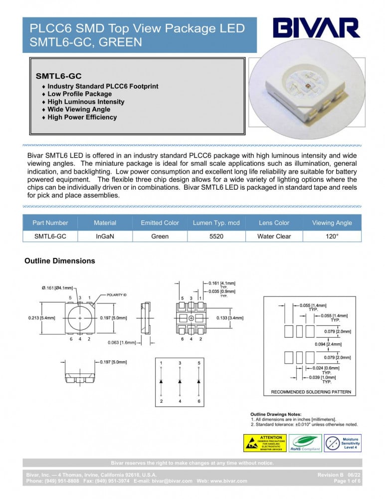 SMTL6-GC datasheet page 1