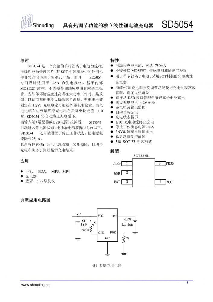 SD5054 datasheet page 1