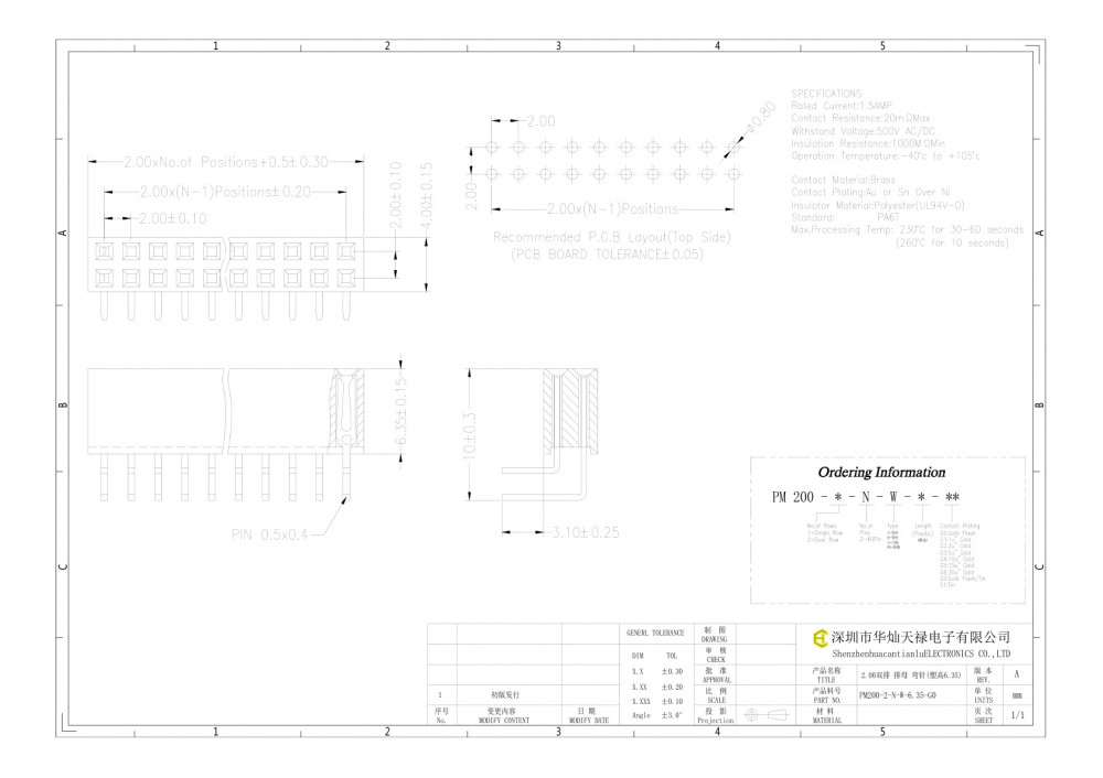 HCTL PM200 connector drawing preview