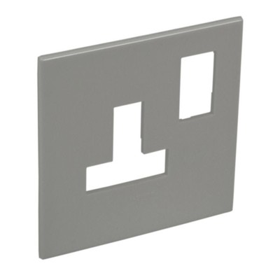 Arteor - British standard plate for 13A fused connection unit - Reflective metal - Glossy stainless steel - Gold finish