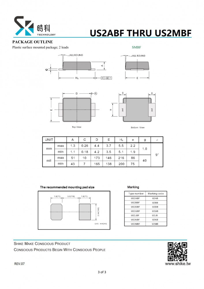 US2MBF datasheet page 3