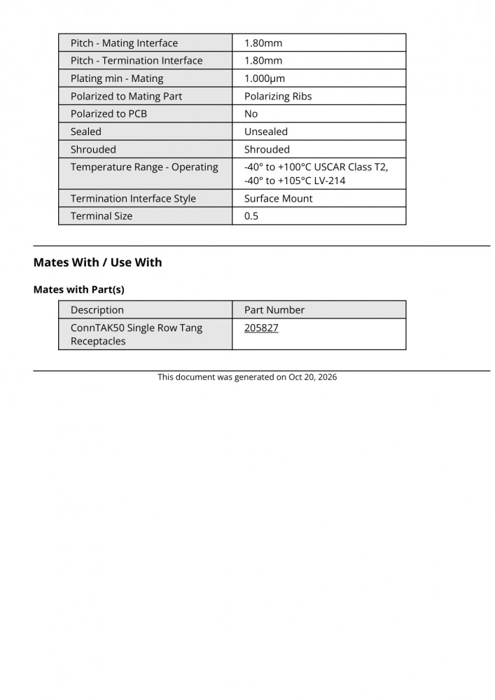 Technical document image 3 for MOLEX 2080352064