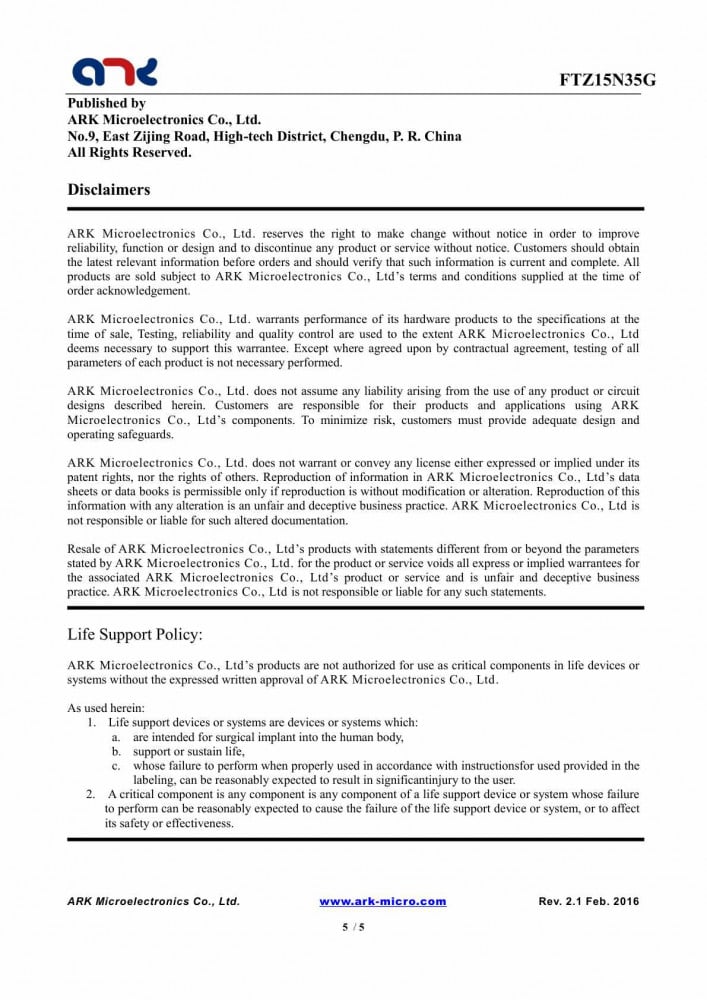 FTZ15N35G datasheet page 5