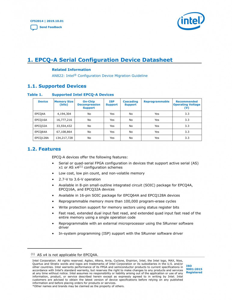 EPCQ-A datasheet page 4