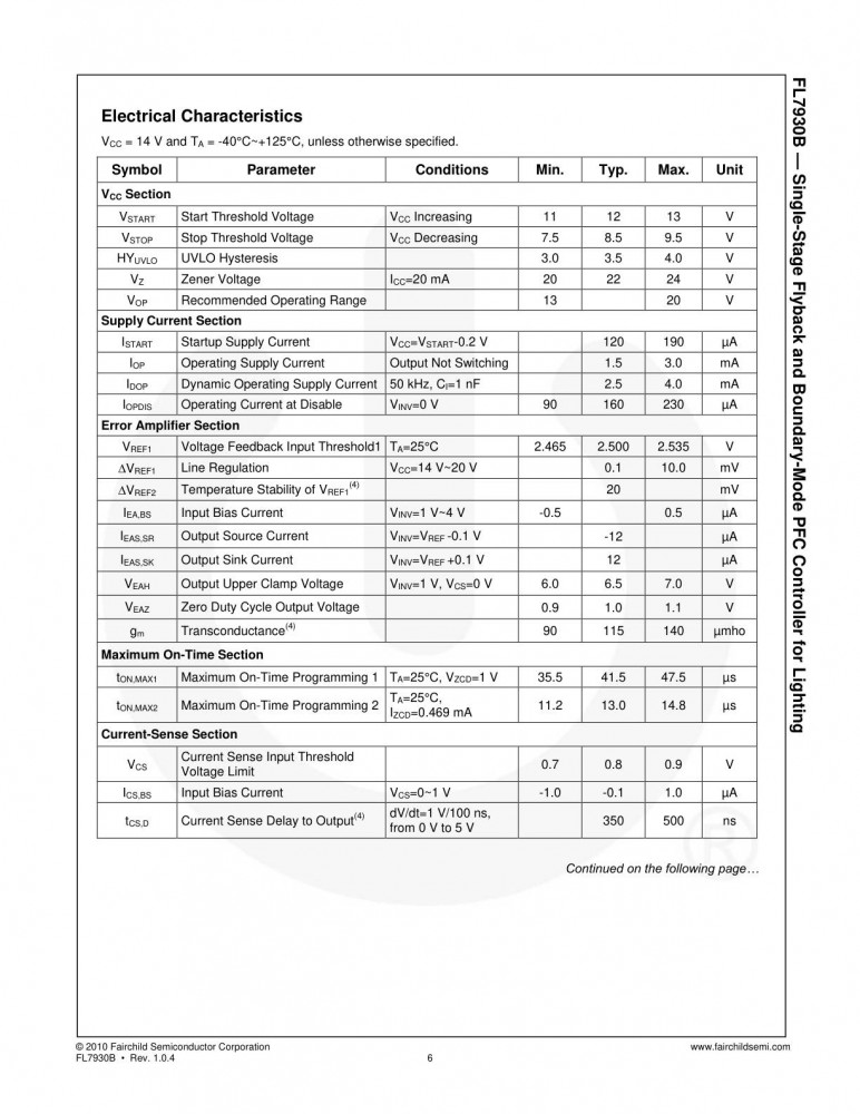 FL7930B datasheet page 7