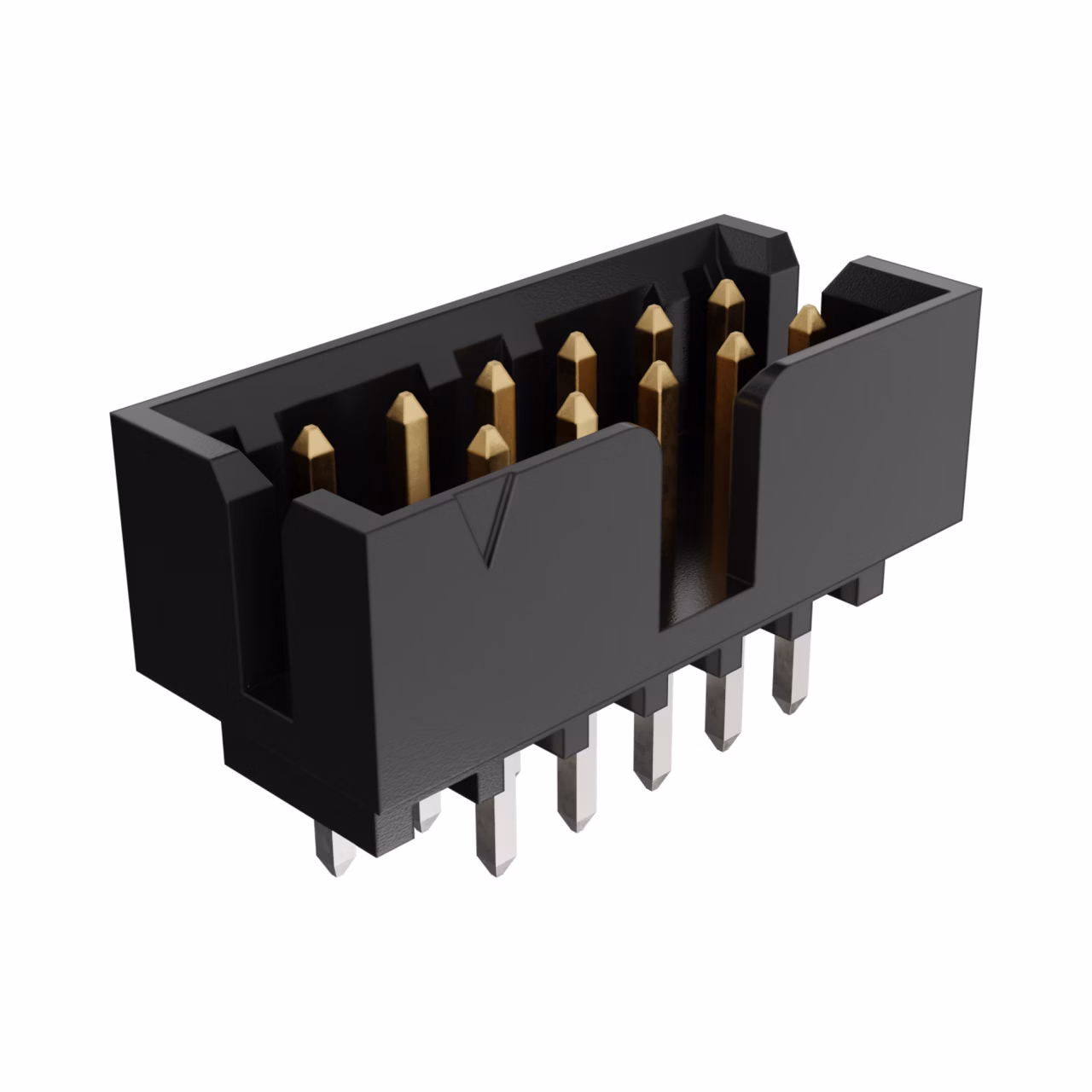 2.00mm Pitch, Milli-Grid PCB Header, Dual Row, Vertical, Through Hole, Shrouded, 50 Circuits, 0.38µm Gold (Au) Plating, 2.50mm Tail Length, Dual Side Slots, Dual Friction Locks, Center Polarization, Tube