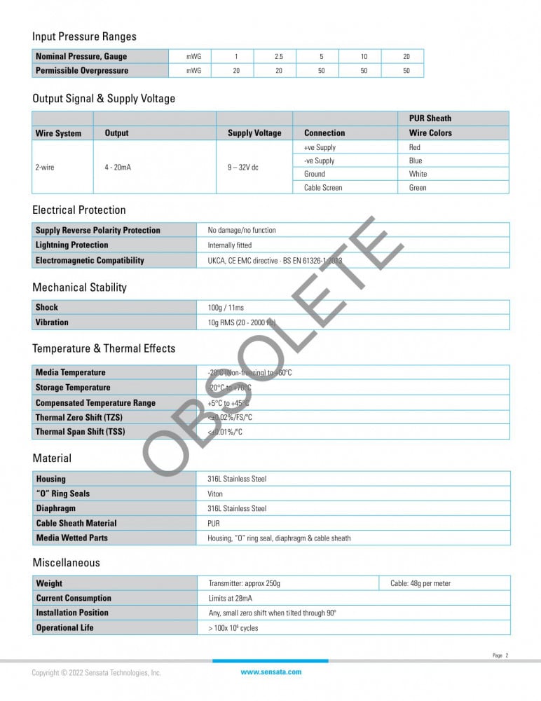 Sensata ILS series datasheet page 2