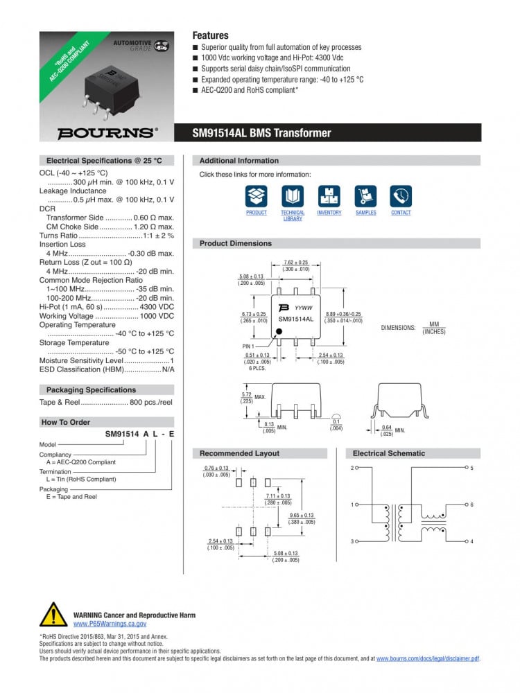 SM91514AL-E datasheet page 1