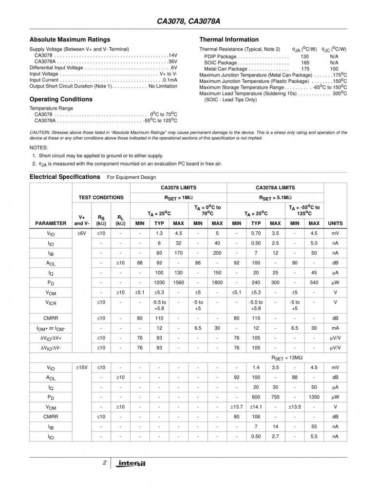 CA3078AT technical document page 2