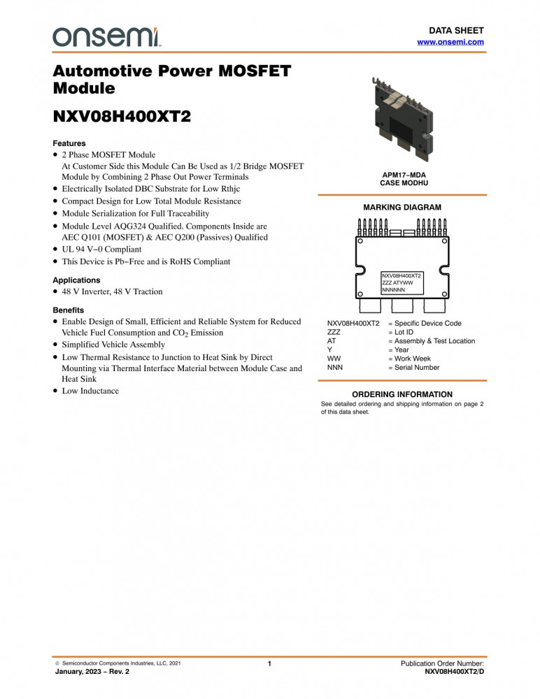 NXV08H400XT2 datasheet page 1