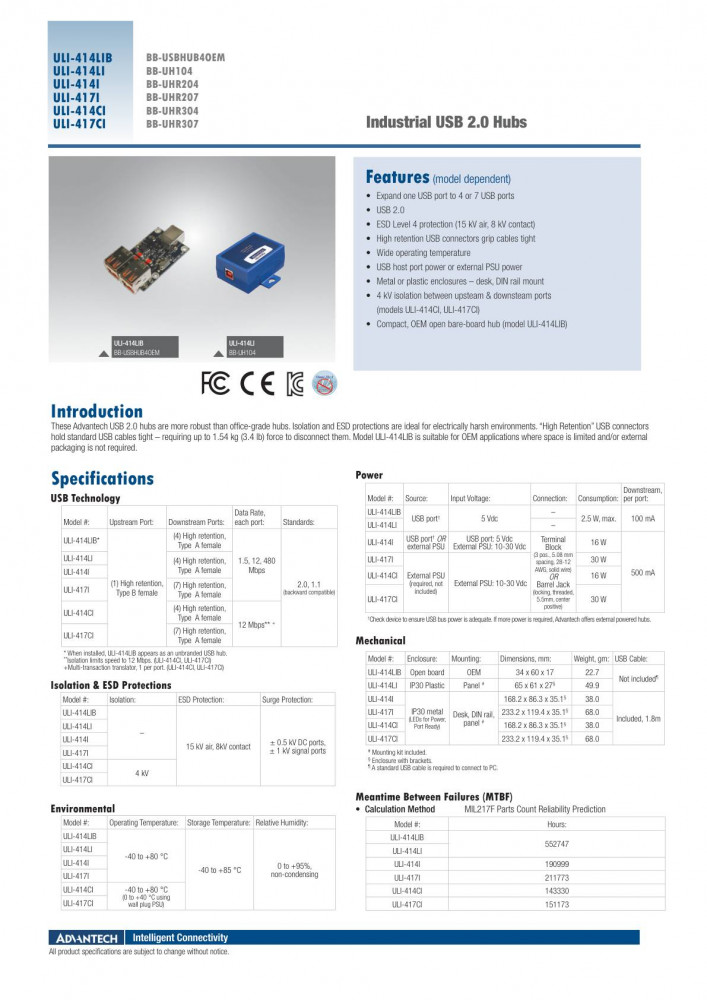 ADVANTECH ULI-410 series guide, page 4