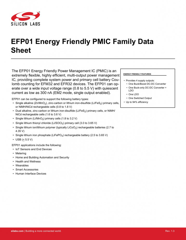EFP01 datasheet page 1