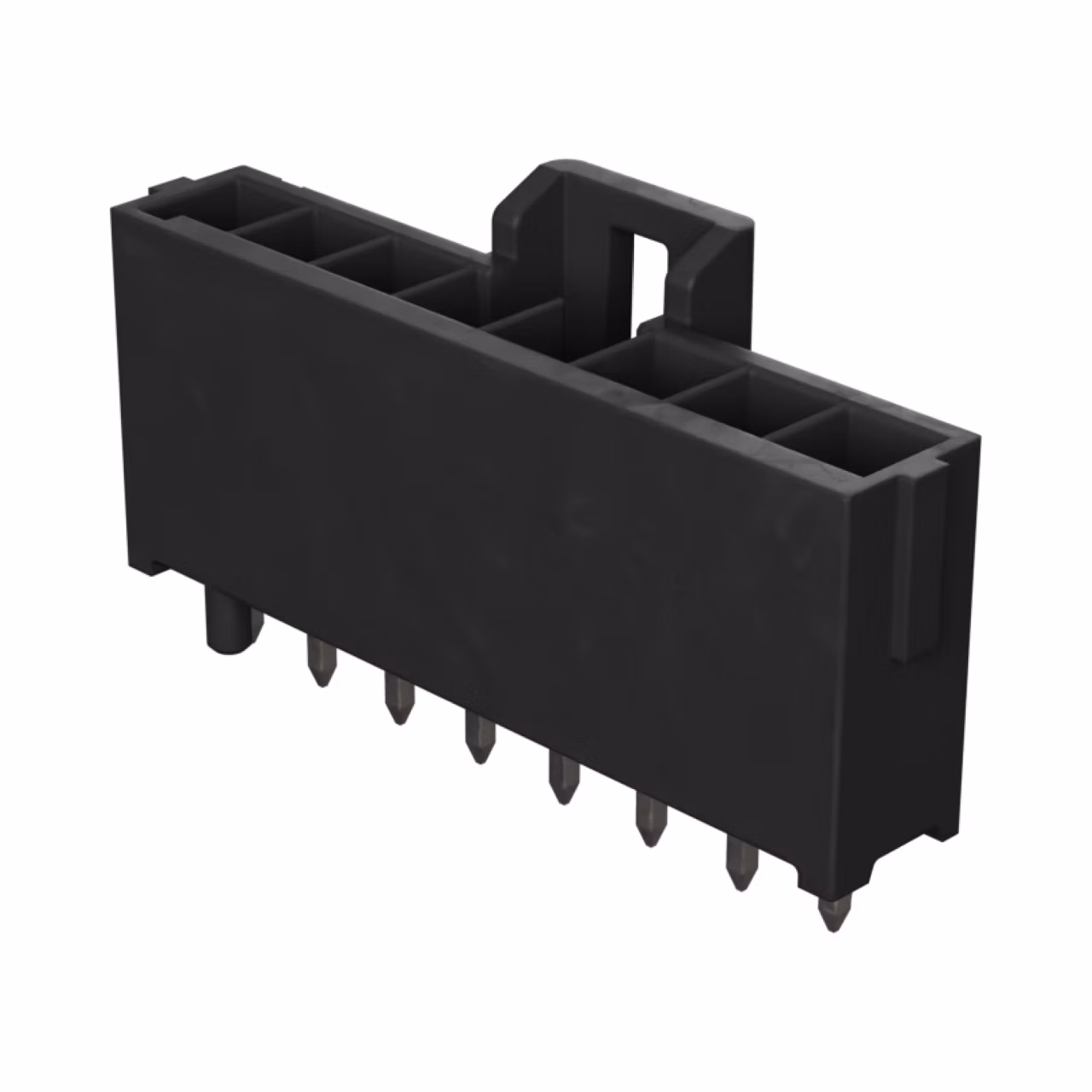 Ultra-Fit Vertical Header, 3.50mm Pitch, Single Row, 8 Circuits, with Kinked Pins, 0.76µm Gold (Au) Plating, Glow-Wire Capable, Black for sale