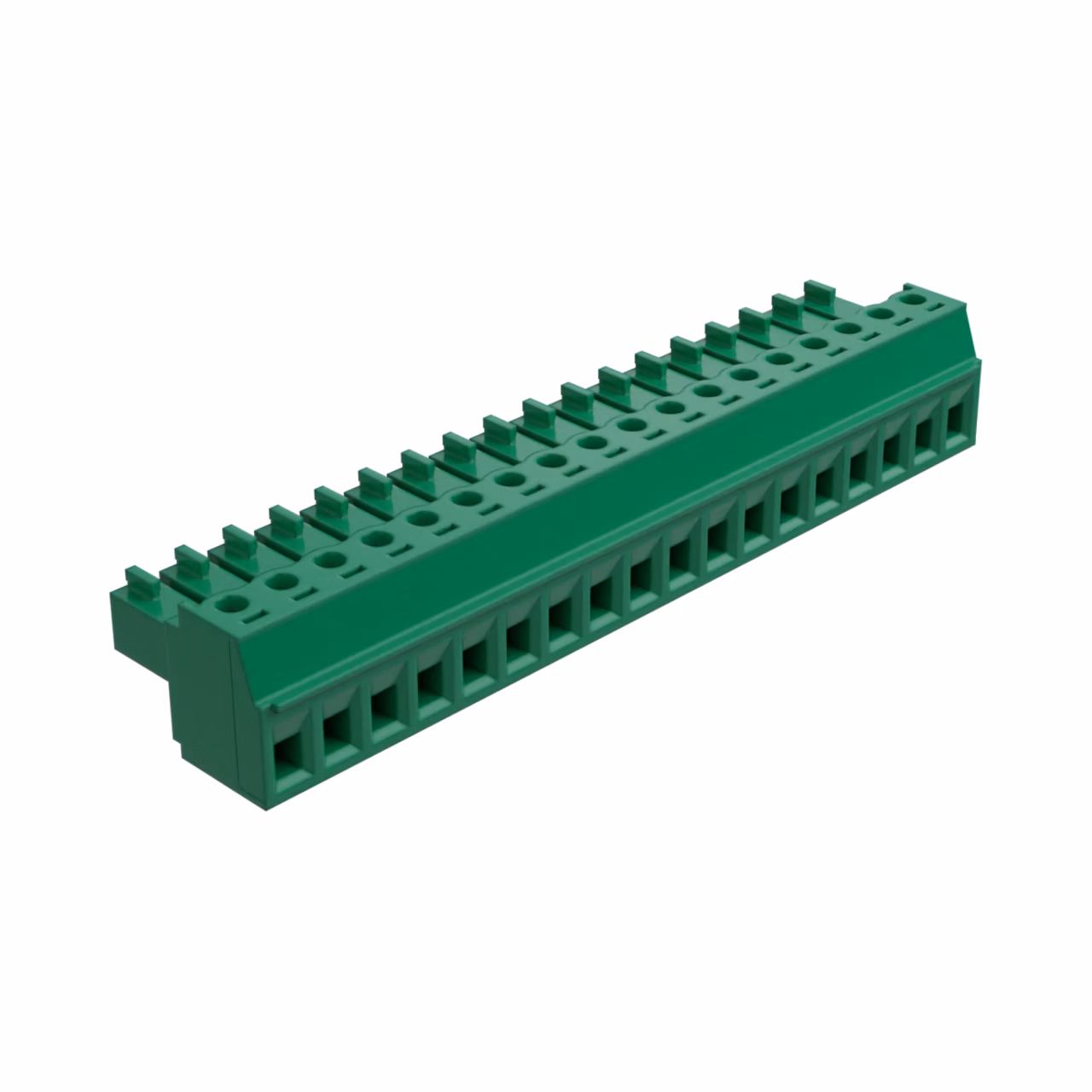 3.81mm Pitch Eurostyle Horizontal Plug, with Reverse Imprinting, Green Housing, Gold (Au) Plated, 18 Circuits for sale