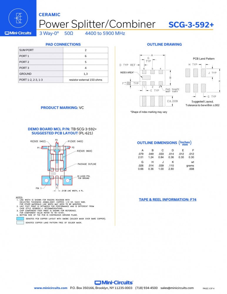 SCG-3-592+ datasheet page 3