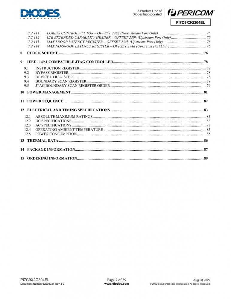 PI7C9X2G304ELQZXAEX datasheet page 7